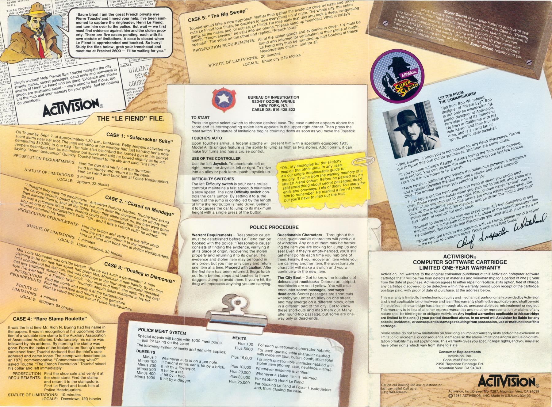 private eye instructions - Retro Games Collector