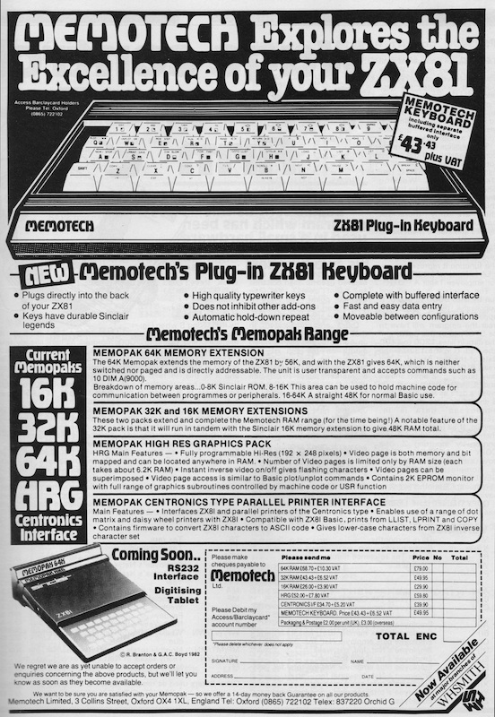 Memotech Plug-in Keyboard - Retro Games Collector